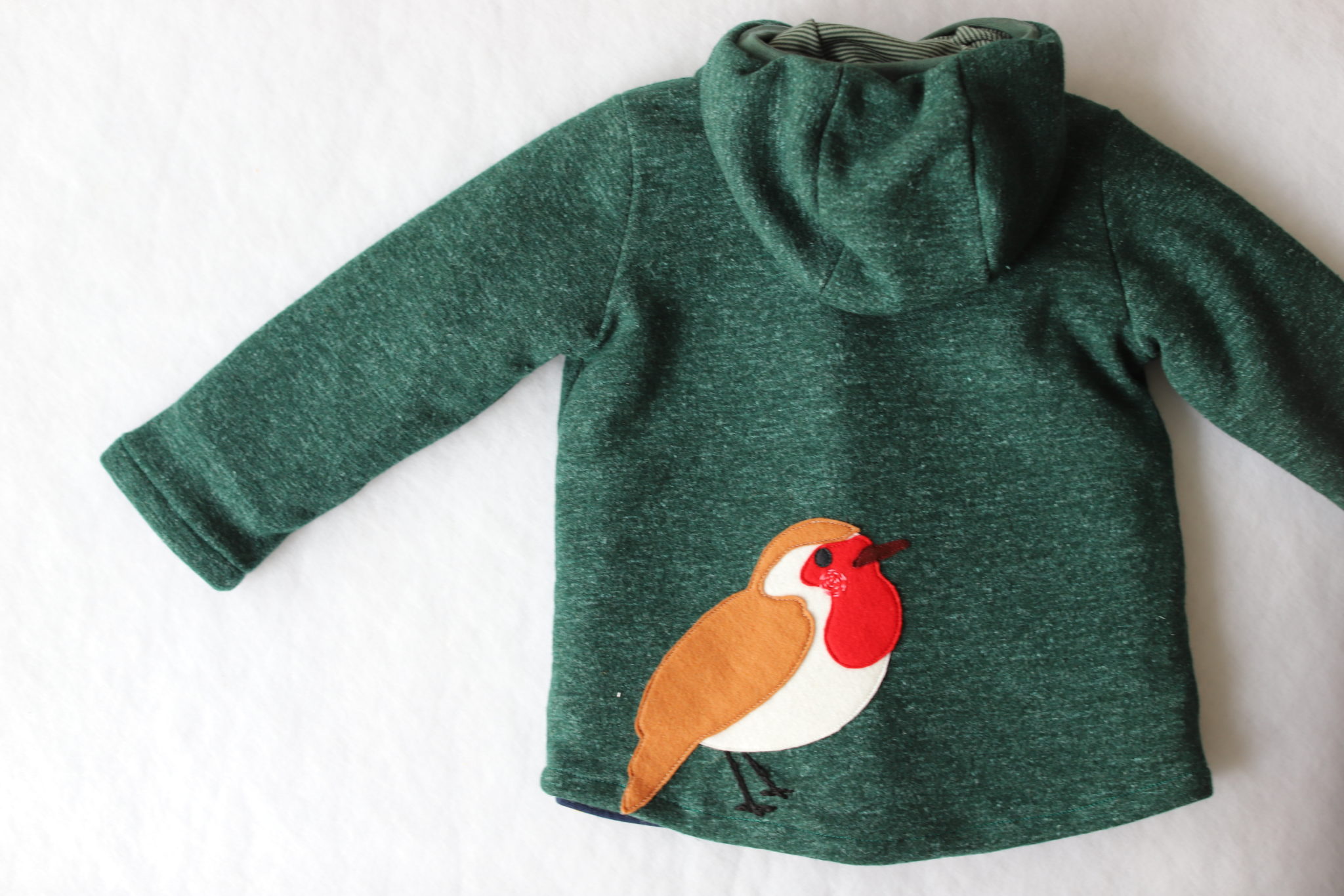 Zip-In Winterjacke aus Wolle-Hanf-Walk mit Applikationen - Lila wie Liebe